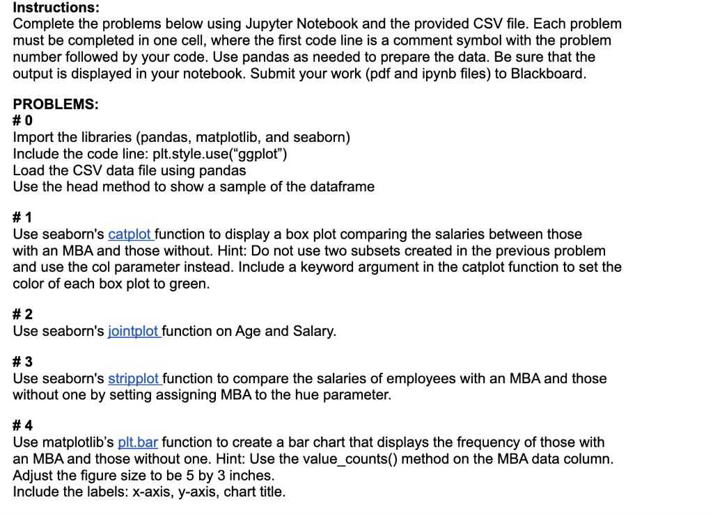 Solved Instructions: Complete the problems below using | Chegg.com