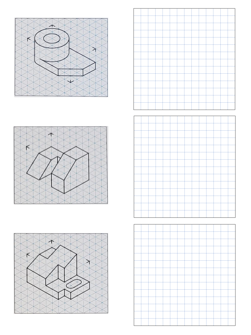 Solved Sketch the front, top and right (side) views of the | Chegg.com