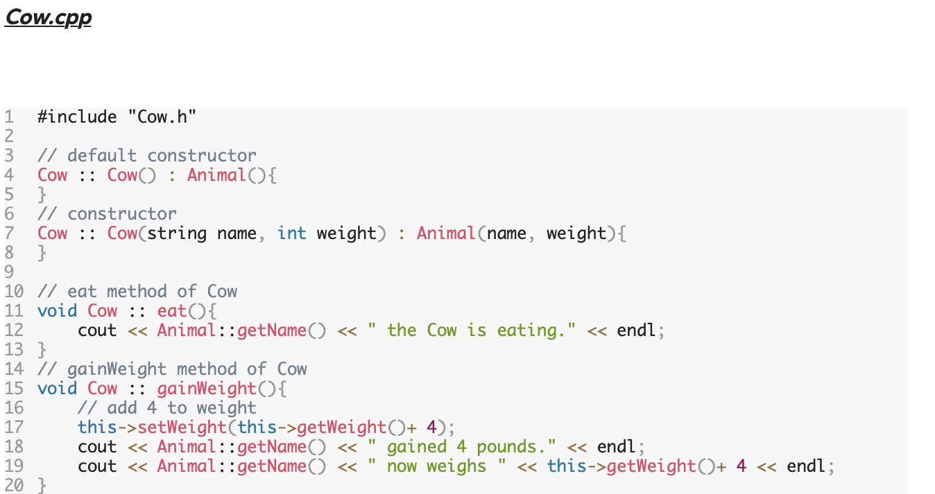 Solved Animal.h Animal.cpp \( \begin{array}{ll}1 & \text { | Chegg.com