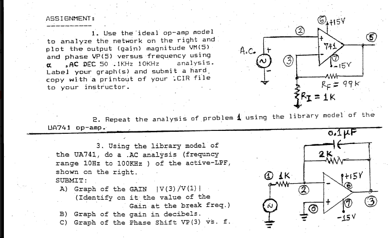 Solved 1. Use the ideal op-amp model to analyze the retwork | Chegg.com