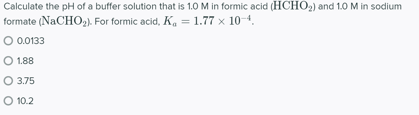 Solved Calculate the pH of a buffer solution that is 1.0 M | Chegg.com