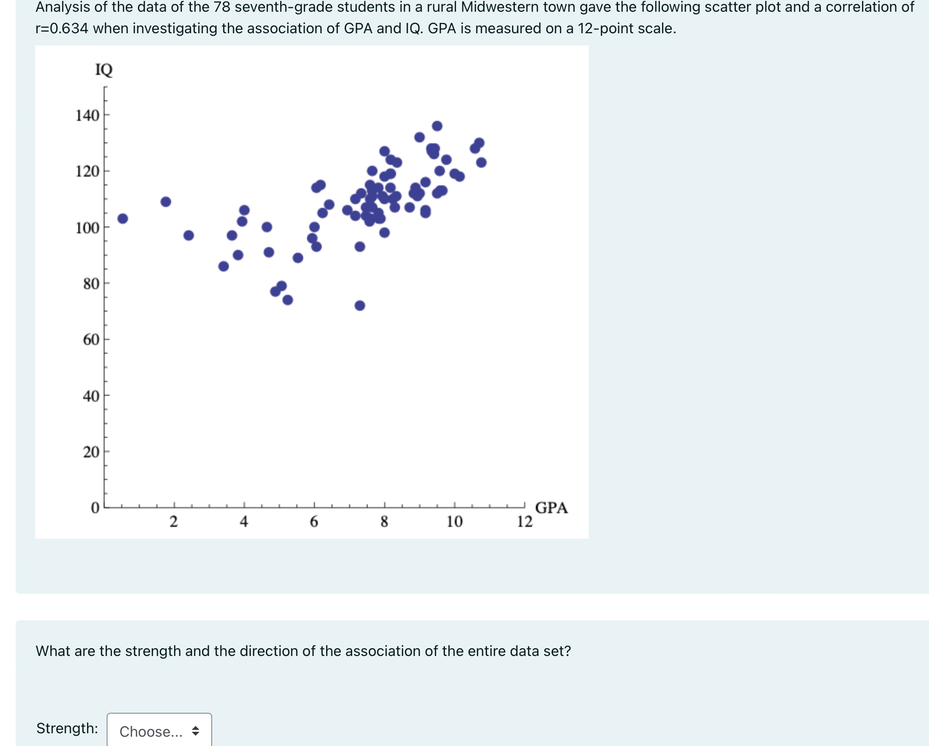 Solved Analysis of the data of the 78 seventh-grade students | Chegg.com