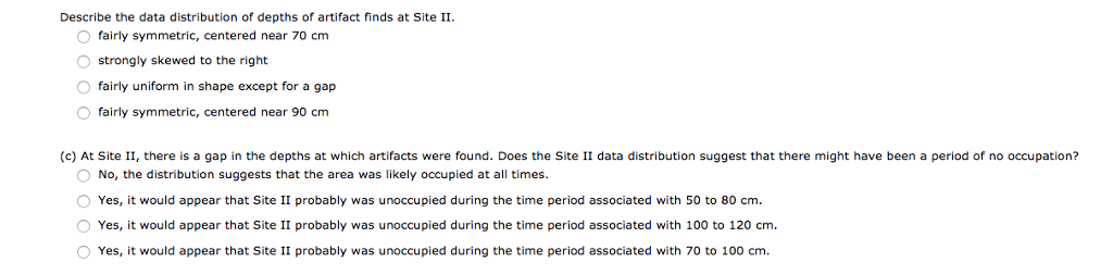 Solved In archaeology, the depth (below surface grade) at | Chegg.com