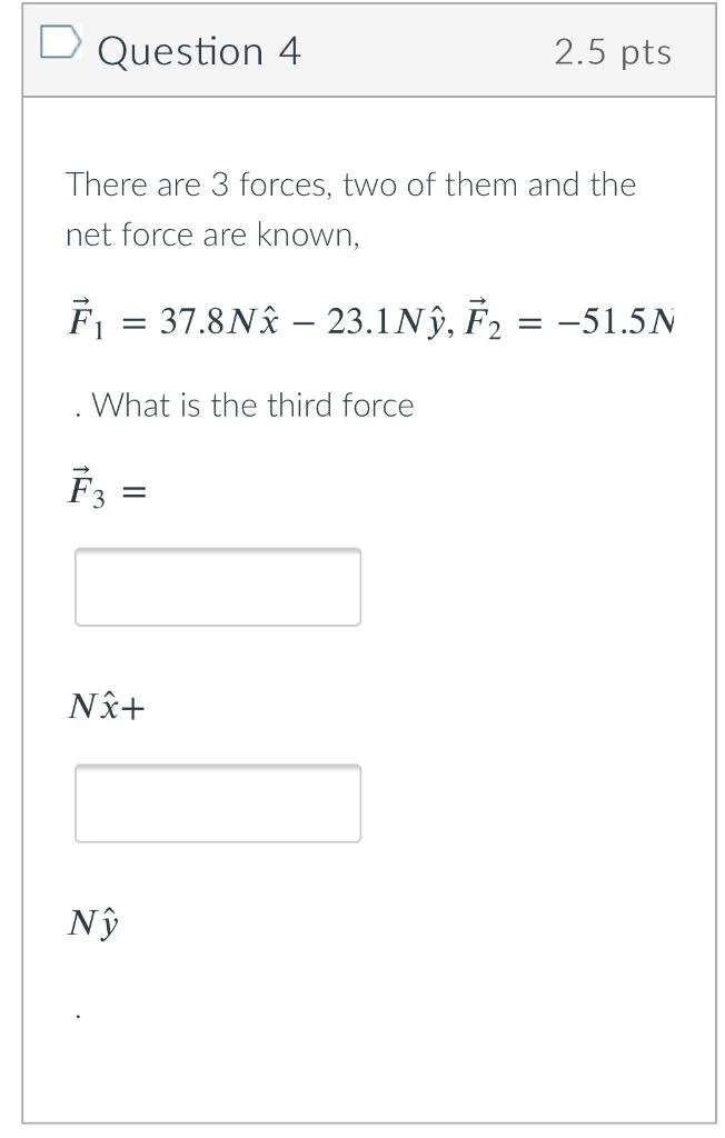 Solved There are 3 forces, two of them and the net force are | Chegg.com