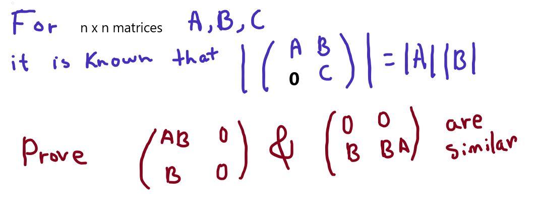Solved For nxn matrices A,B,C it is known that 110 | Chegg.com