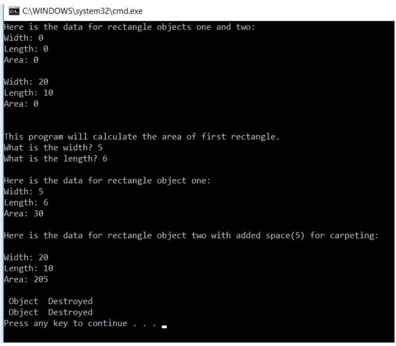 Solved Write a Rectangle class that includes its length, | Chegg.com