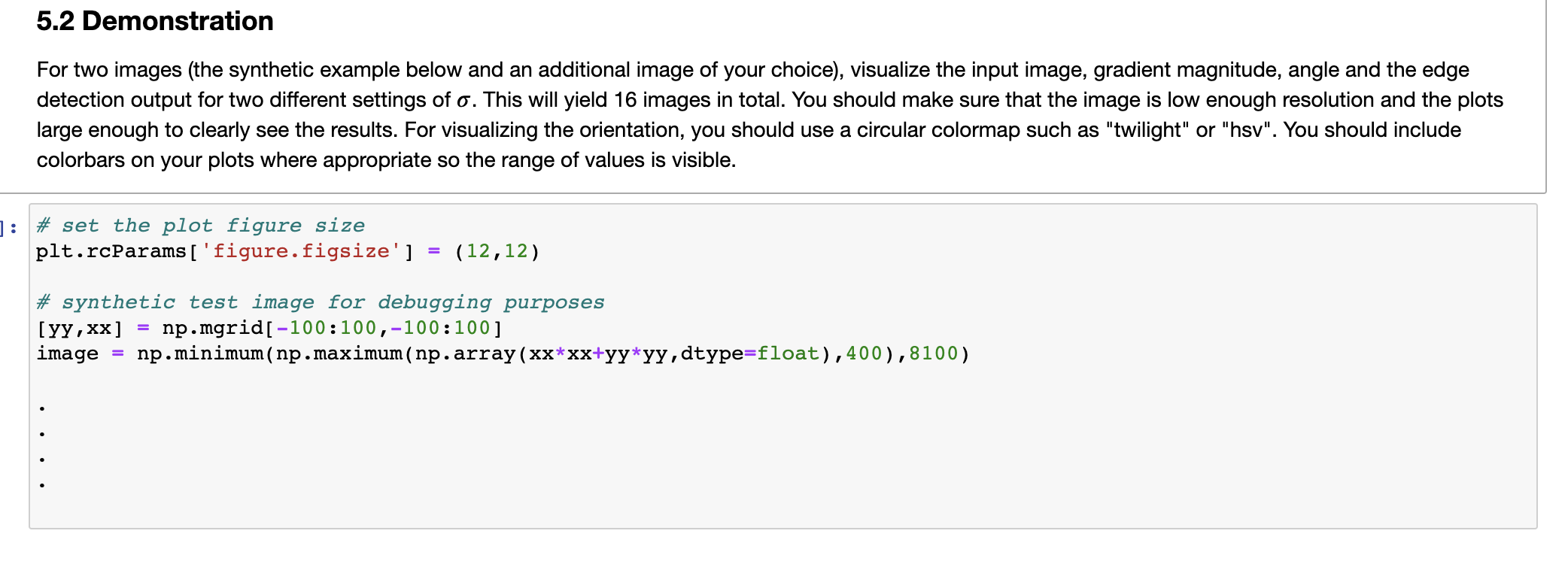 5.2 Demonstration For two images (the synthetic | Chegg.com