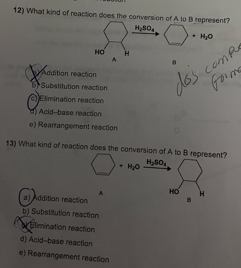 Solved 12) What kind of reaction does the conversion of A in | Chegg.com