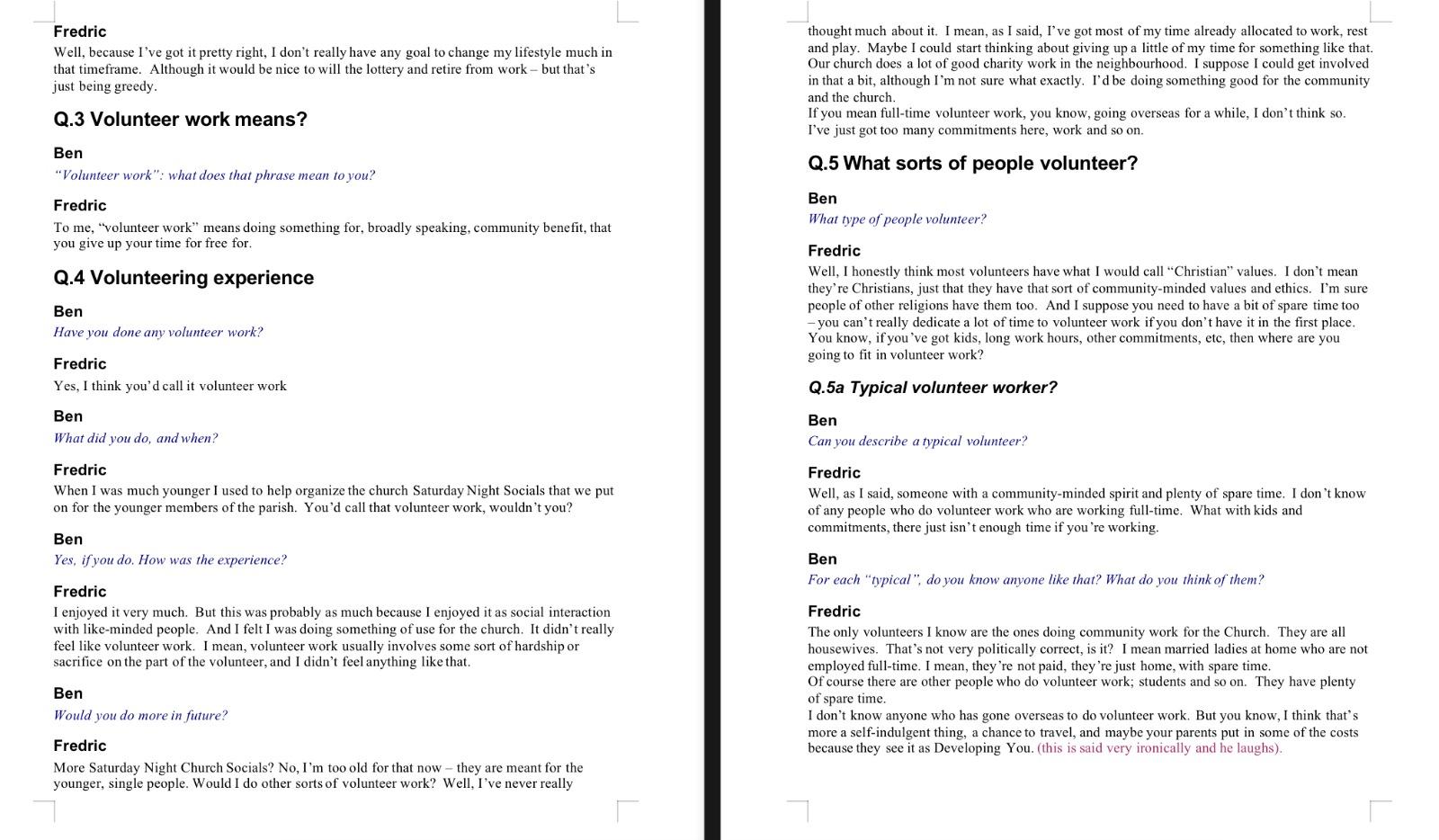 Solved Q.7 images of volunteers Interview with Fredric I'd | Chegg.com