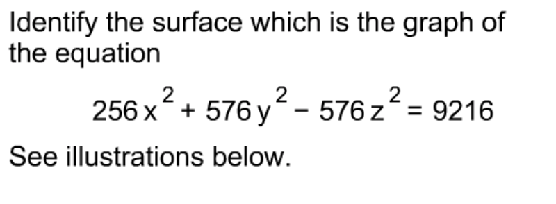 Solved Identify the surface which is the graph of the | Chegg.com