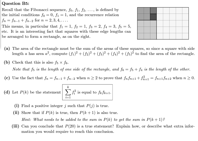 Solved Question B5: Recall that the Fibonacci sequence, | Chegg.com