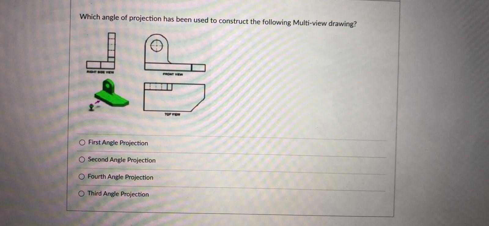 Solved Which angle of projection has been used to construct | Chegg.com