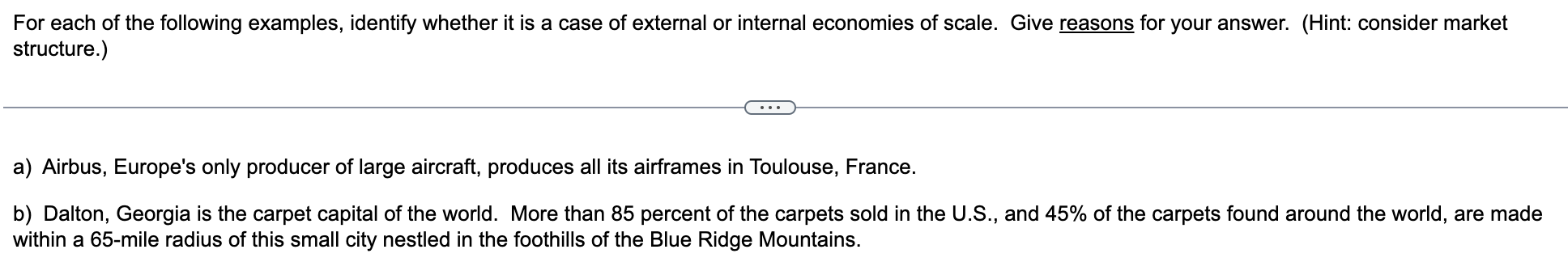 Solved For each of the following examples, identify whether | Chegg.com