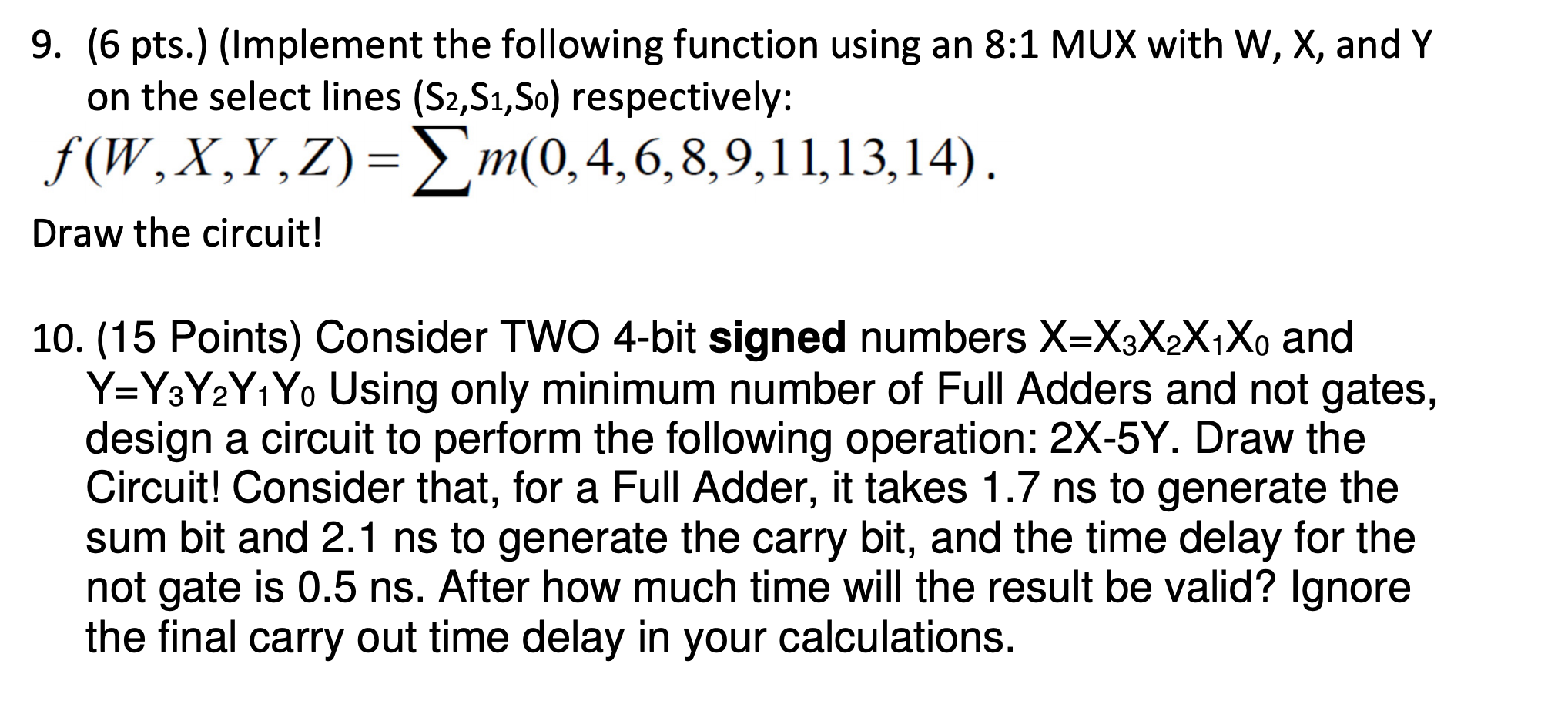 Solved 9. (6 pts.) (Implement the following function using | Chegg.com