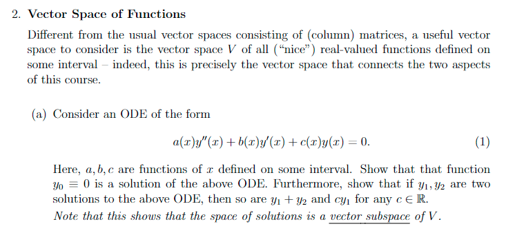 Solved Vector Space of Functions Different from the usual | Chegg.com