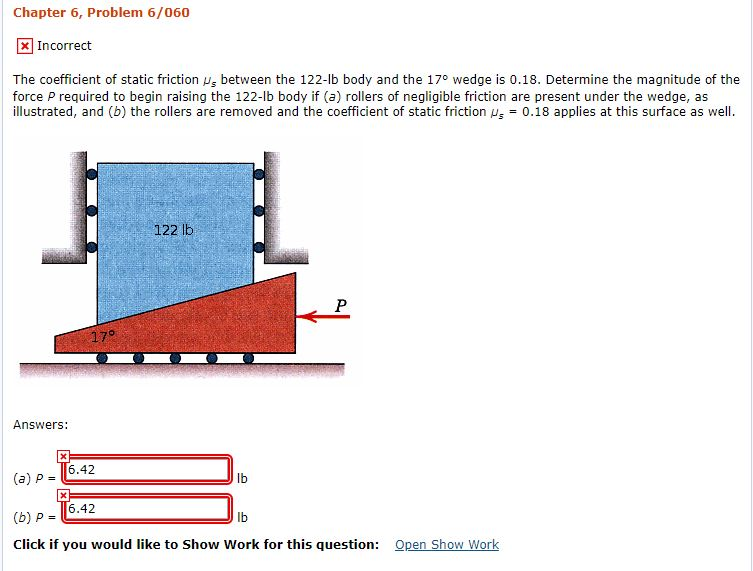 Solved Chapter 6, Problem 6/060 XIncorrect The coefficient | Chegg.com