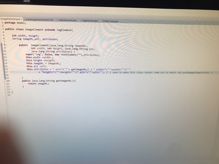 1 package model; 3 public class Inagetlenent extends | Chegg.com