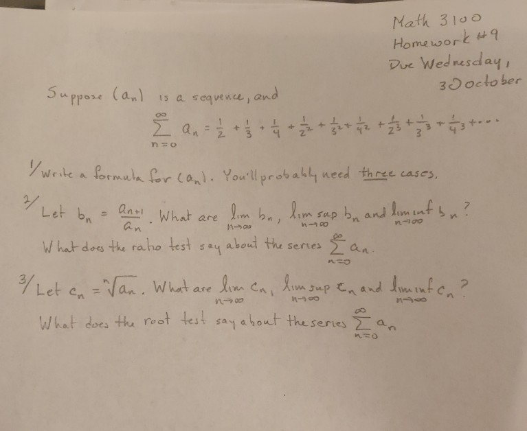 Solved Math 3100 Homework #9 Due Wednesday, 30 October | Chegg.com