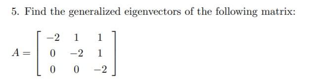 Solved Find the GENERALIZED EIGENVECTORS, State methods | Chegg.com