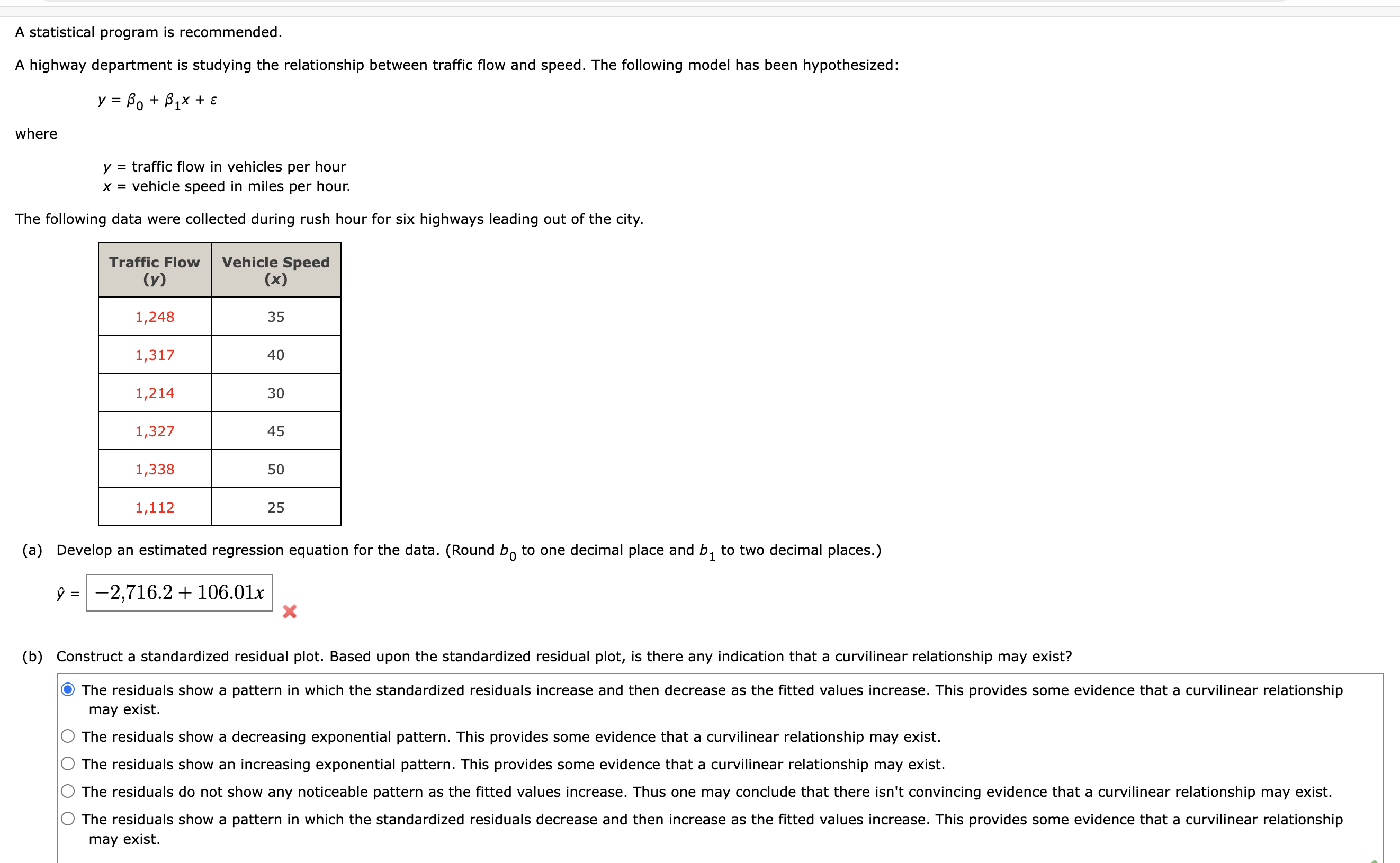 Solved A statistical program is recommended.A highway | Chegg.com