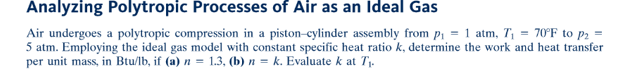 Solved Analyzing Polytropic Processes of Air as an Ideal Gas | Chegg.com