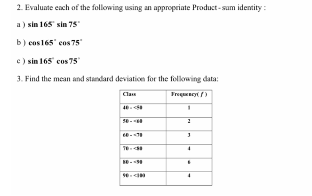 Solved 2. Evaluate each of the following using an | Chegg.com