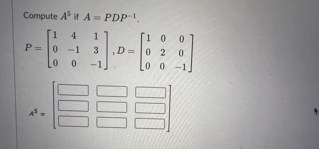 Solved Find the matrix that has the given eigenvalues and | Chegg.com
