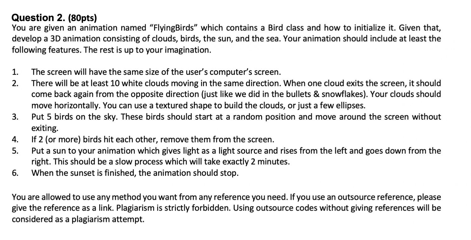 Solved Question 2. (80pts) You are given an animation named | Chegg.com