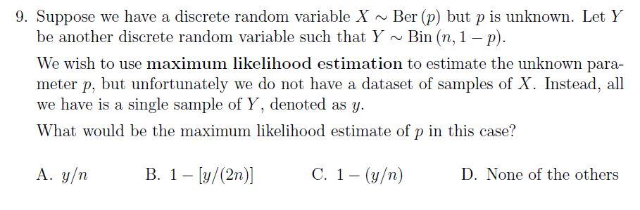 Solved - 9. Suppose we have a discrete random variable X ~ | Chegg.com