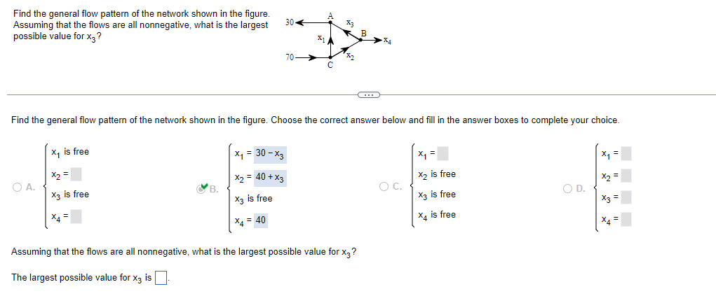 Solved Find the general flow pattern of the network shown in | Chegg.com