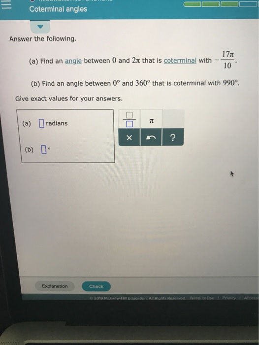 Solved Coterminal angles Answer the following 17π (a) Find | Chegg.com