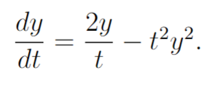 Solved dtdy=t2y−t2y2 | Chegg.com