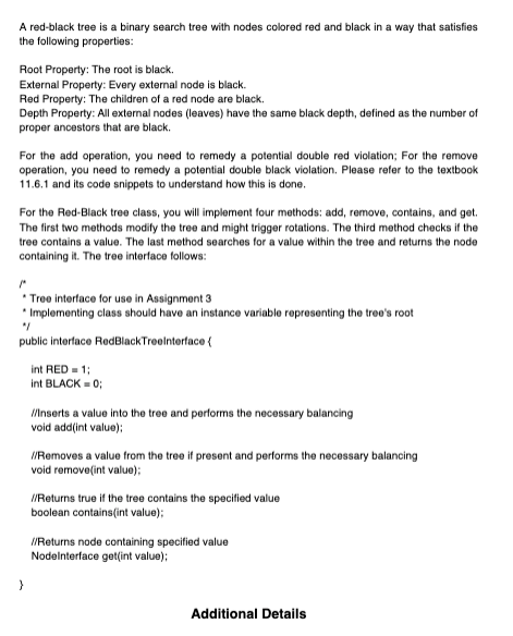 Solved Programming Assignment (PA) #3 Red-Black Tree For | Chegg.com