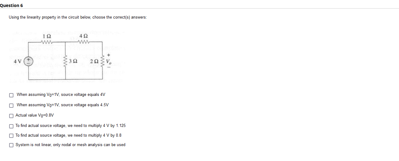 Solved Using the linearity property in the circuit below, | Chegg.com
