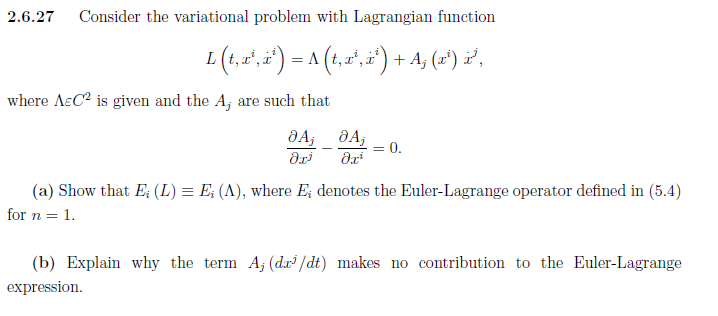 Solved 2.6.27 Consider the variational problem with | Chegg.com