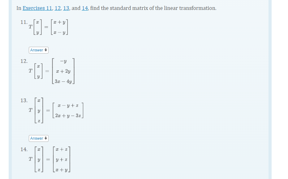 Solved In Exercises 11,12,13, and 14 , find the standard | Chegg.com