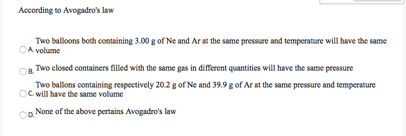 Solved According to Avogadro's law Two balloons both | Chegg.com