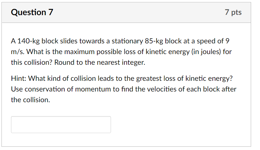 Solved A 140-kg block slides towards a stationary 85-kg | Chegg.com