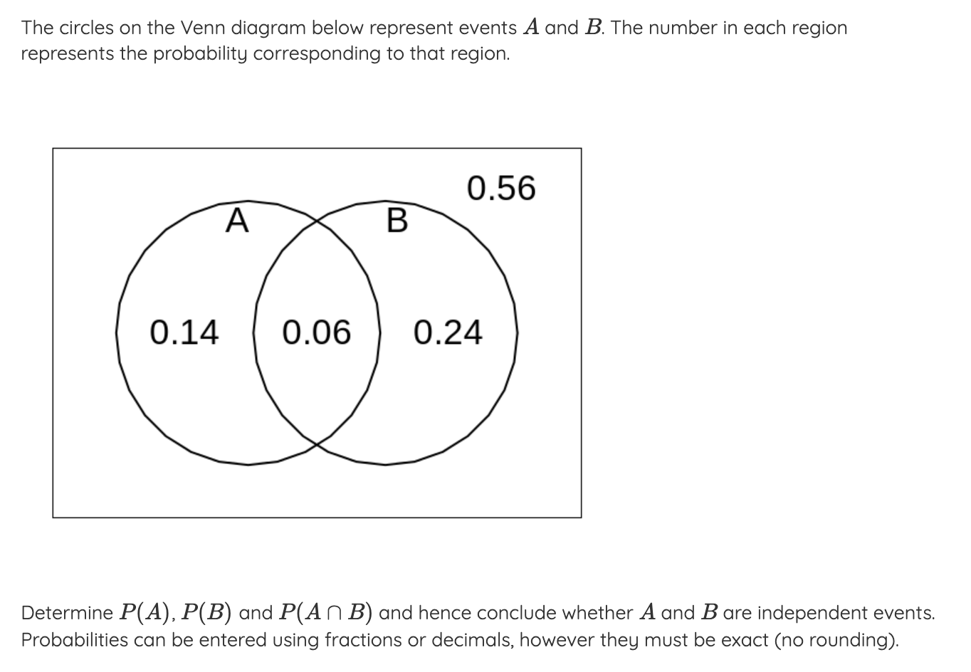 Solved The circles on the Venn diagram below represent | Chegg.com