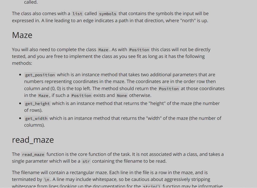 Task 2 - Loading A Maze from a File Introduction For | Chegg.com