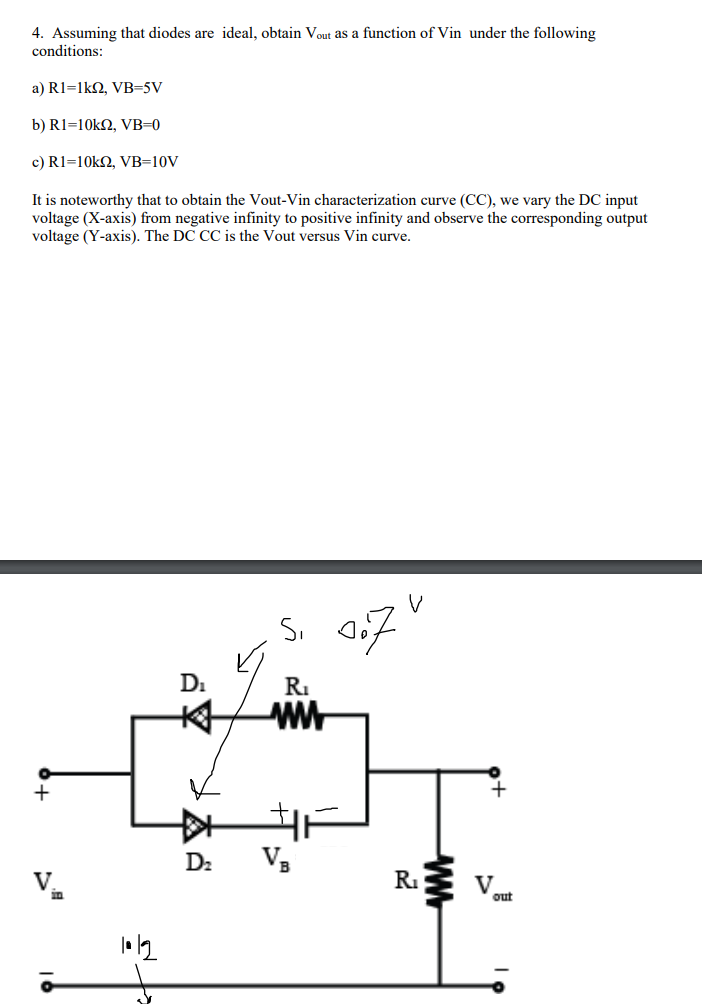 Solved Assuming that diodes are ideal, obtain Vout ﻿as a | Chegg.com
