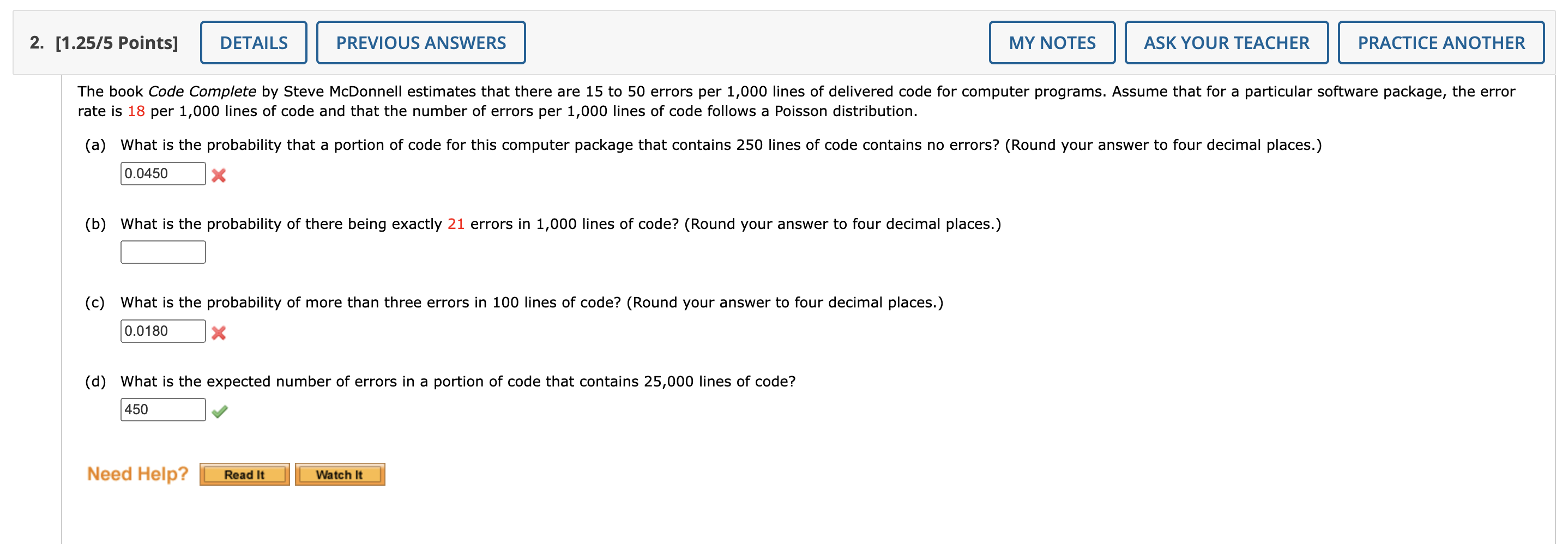 rate is 18 per 1,000 lines of code and that the | Chegg.com