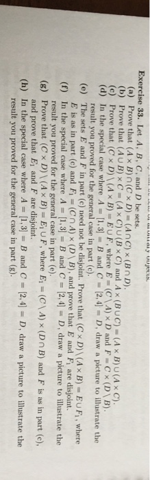 Solved Let A, B, C, and D be sets. a) Prove that (A times | Chegg.com