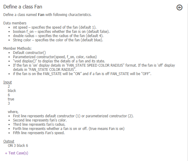 Define a class Fan Define a class named Fan with | Chegg.com