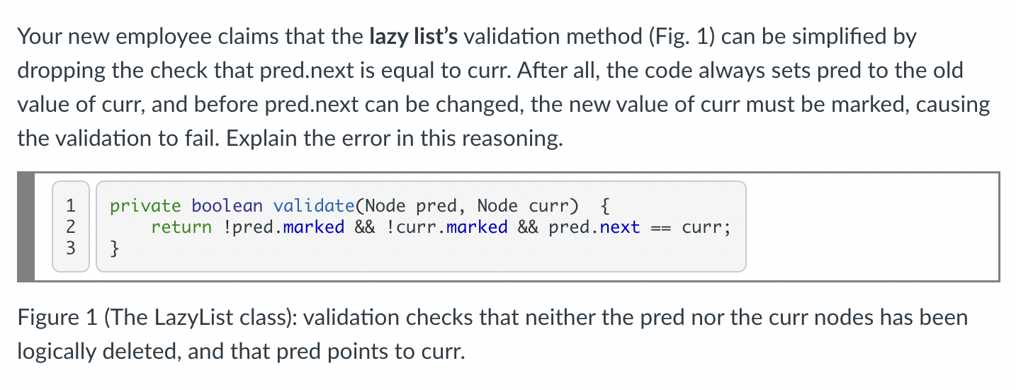 Solved Your new employee claims that the lazy list's | Chegg.com