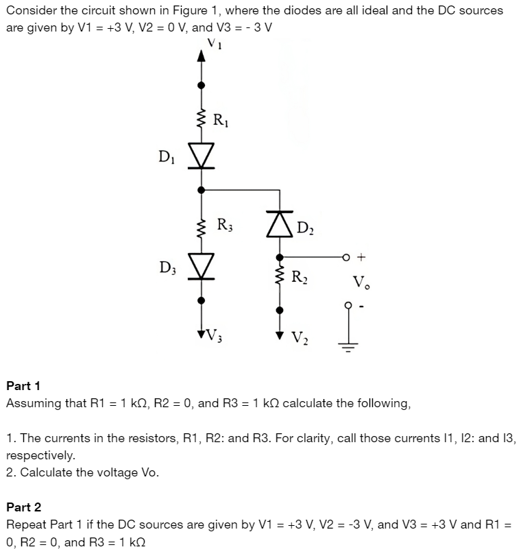 Solved Consider the circuit shown in Figure 1, ﻿where the | Chegg.com