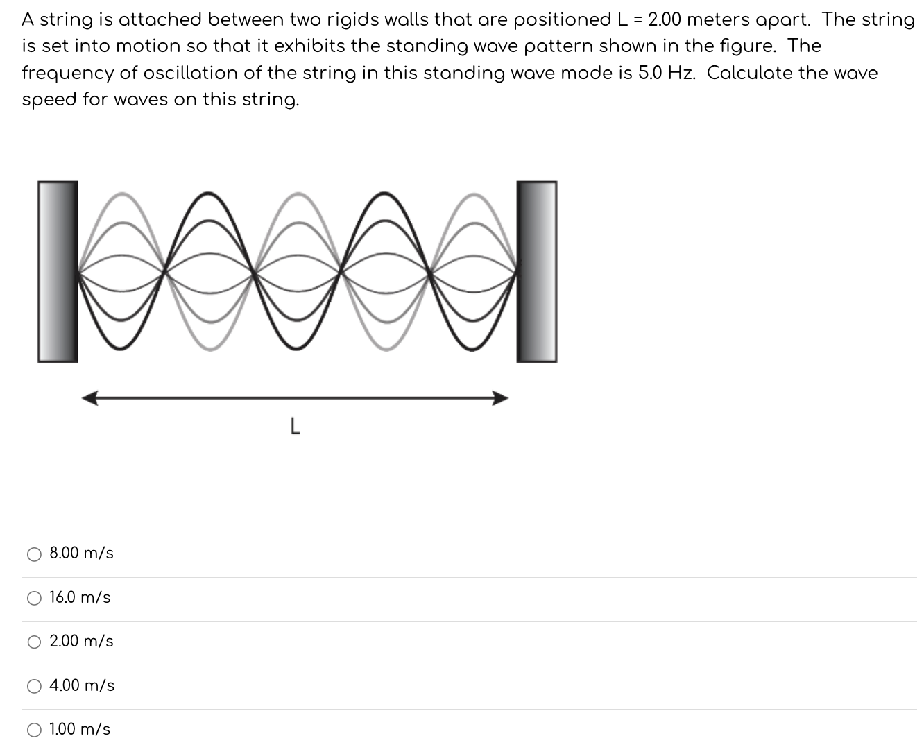 Solved A string is attached between two rigids walls that | Chegg.com