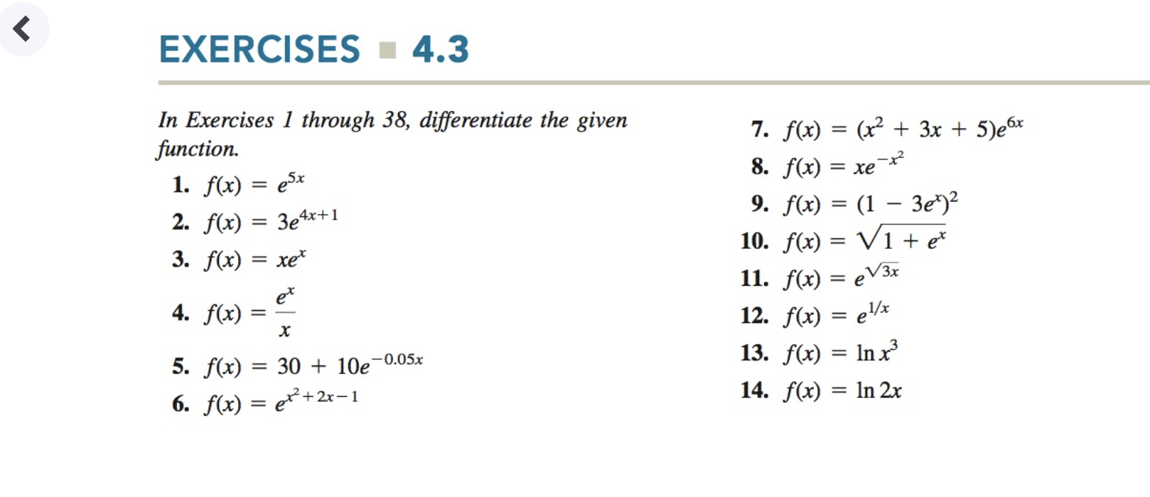 Solved EXERCISES 4.3 In Exercises 1 through 38, | Chegg.com