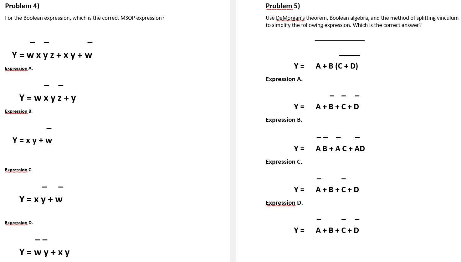 Solved Problem 2) Problem 3) Multiple Choice: Problem 1) For | Chegg.com