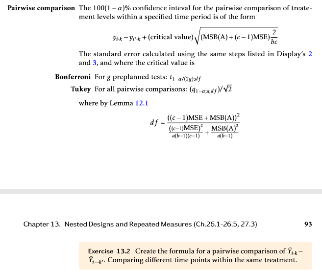 Exercise 13.2 Create the formula for a pairwise | Chegg.com